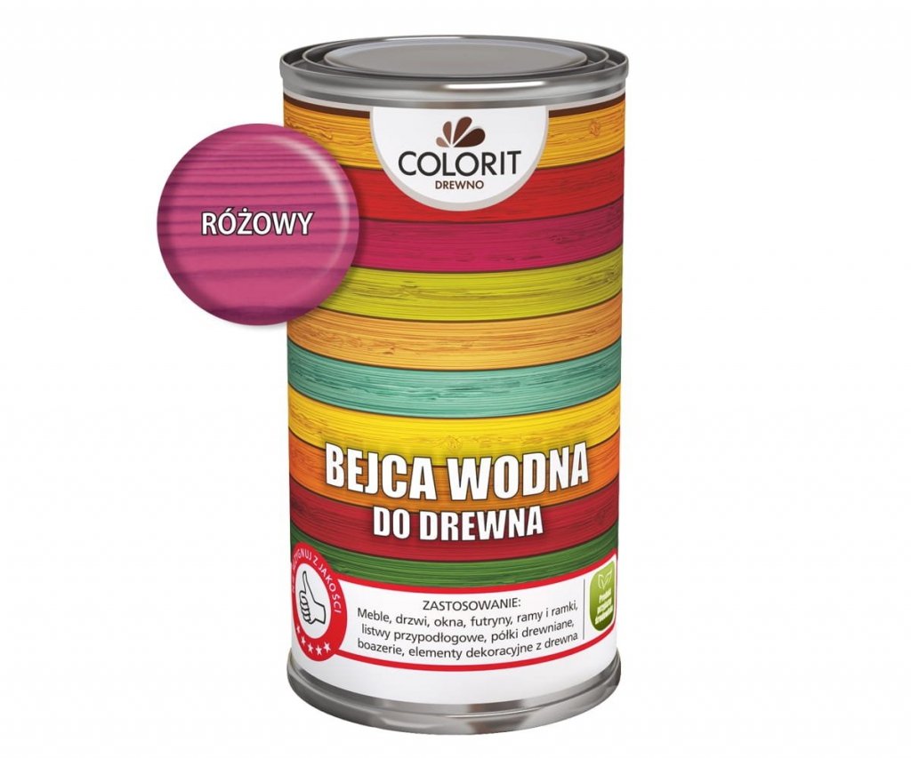 Colorit Bejca Wodna Do Drewna 0,5L RÓŻOWY 500ml do