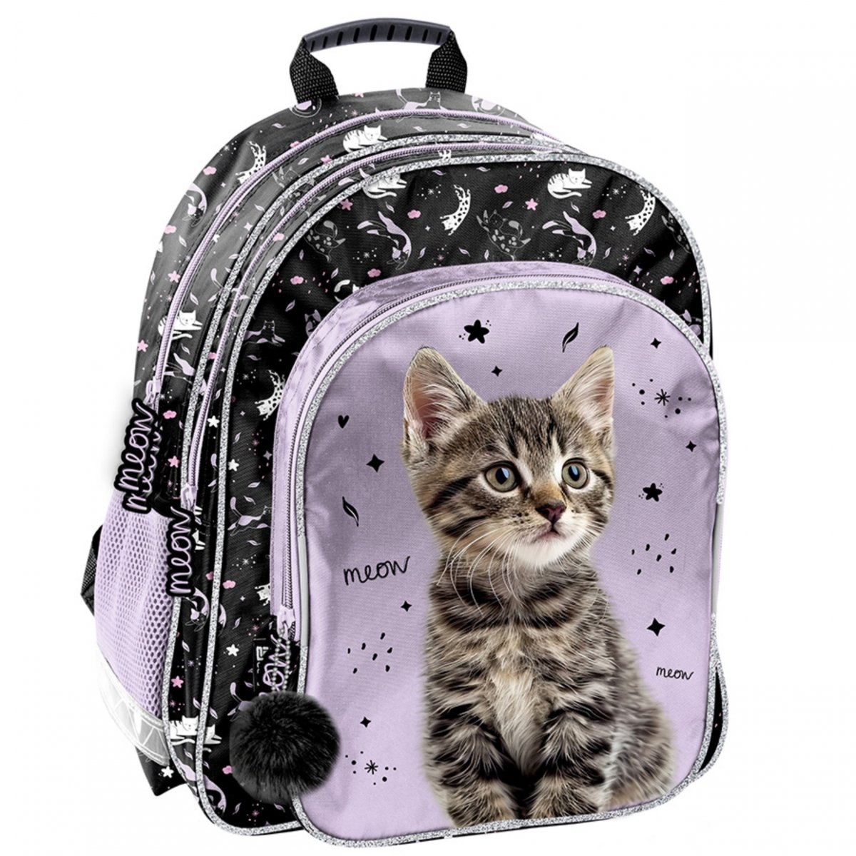 PLECAK SZKOLNY Z KOTKIEM DLA DZIEWCZYNY DO 1 KLASY KOMPLET 3w1 KOTEK PASO iplecaki.pl