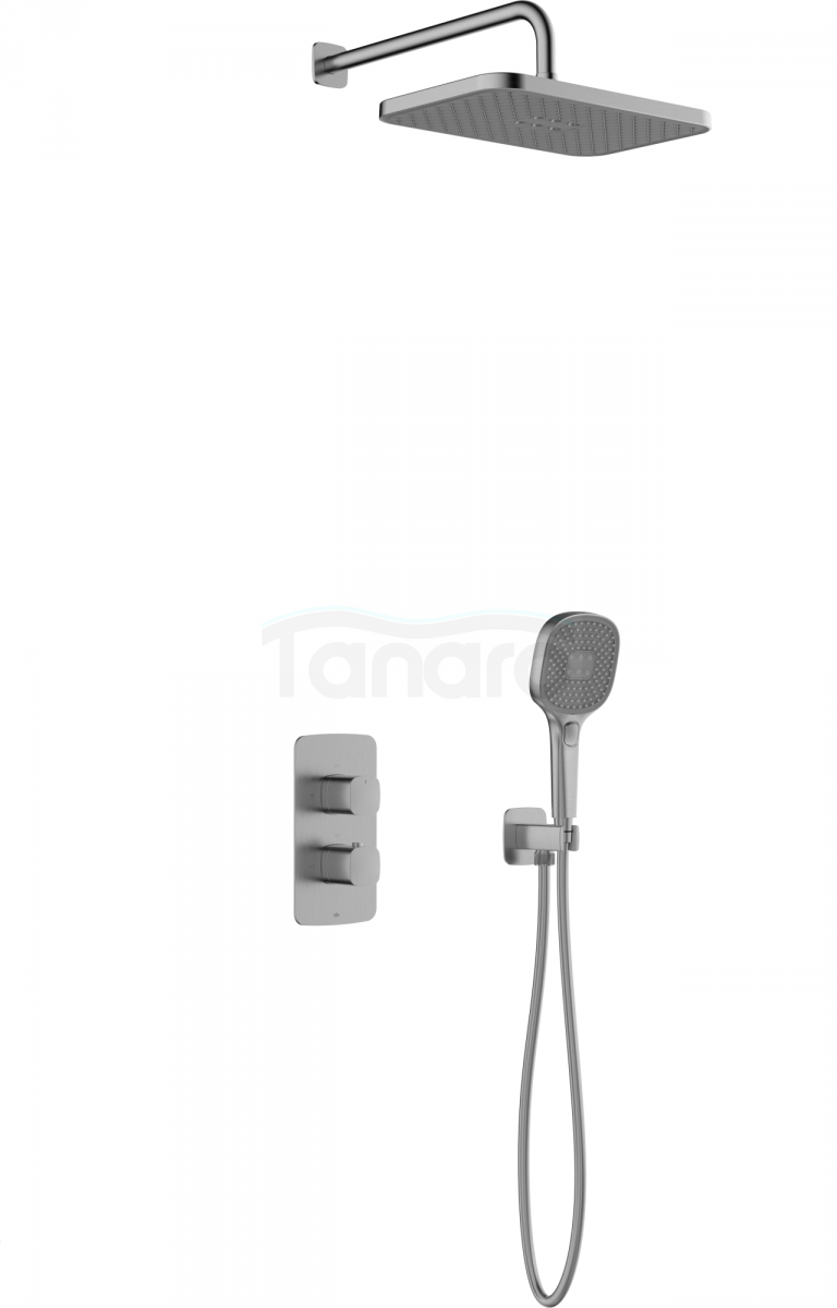 ARMATURA KRAKÓW KFA Zestaw prysznicowy podtynkowy z baterią termostatyczną MALAGA GUN METAL GREY ...