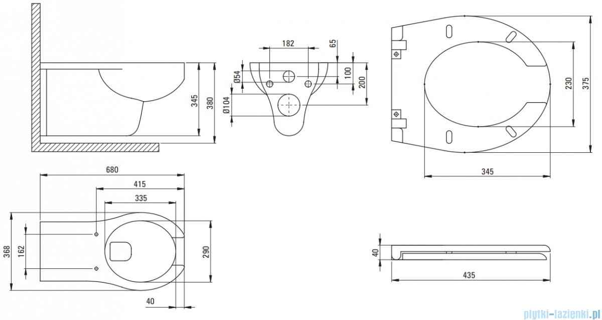 Deante Vital miska ustępowa wisząca dla osób niepełnosprawnych + deska ...