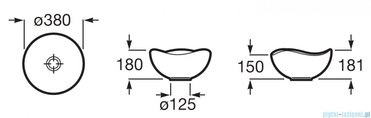 Roca FINECERAMIC umywalka nablatowa OHTAKE 37x37 biała A327A15000 ...