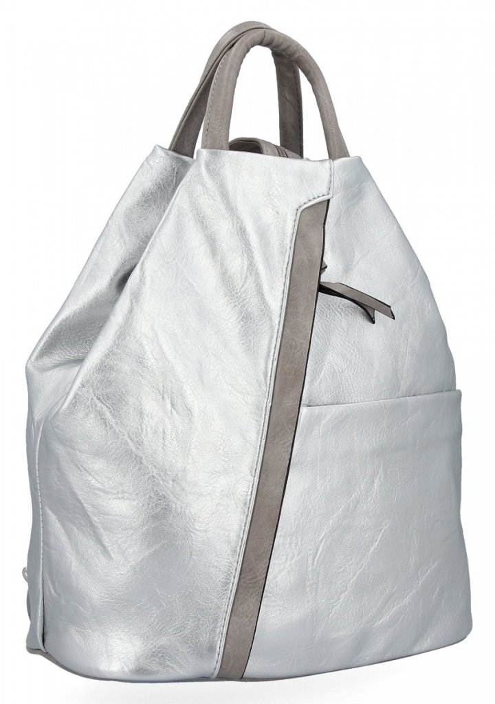 Miejski Plecak Damski firmy Hernan Srebrny - Plecaki - Torbs.pl