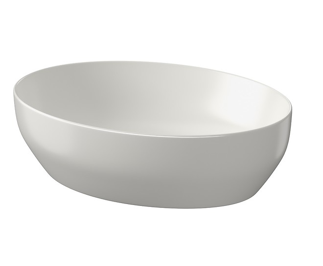 CERSANIT - Umywalka nablatowa LARGA elipsa jasnoszary mat (50x38) K677 ...
