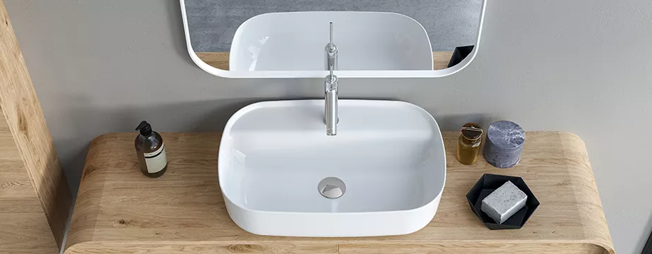 Cerastyle Umywalka nablatowa AQUA 80x40 077300 - Umywalki - Umywalki ...