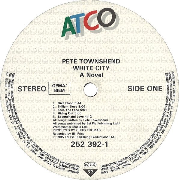 Pete Townshend - White City (A Novel) (LP) - Rock Alternatywny, Indie ...