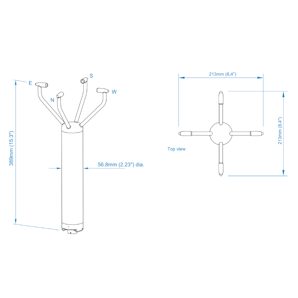Wiatromierz ultradźwiękowy dwuosiowy Gill WindObserver 90 ogrzewany anemometr do zjawisk ...
