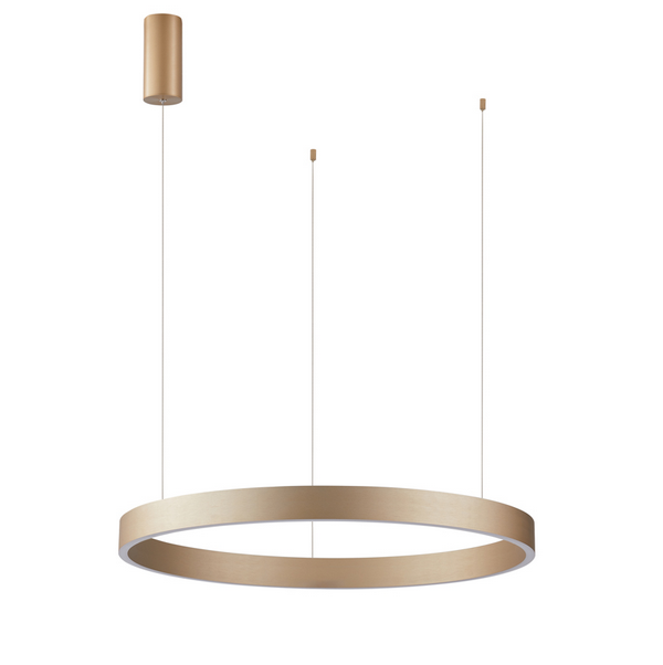 Złota Nowoczesna Okrągła Lampa Wisząca LED BRASCO DOWN PND-56215-060RPP ...
