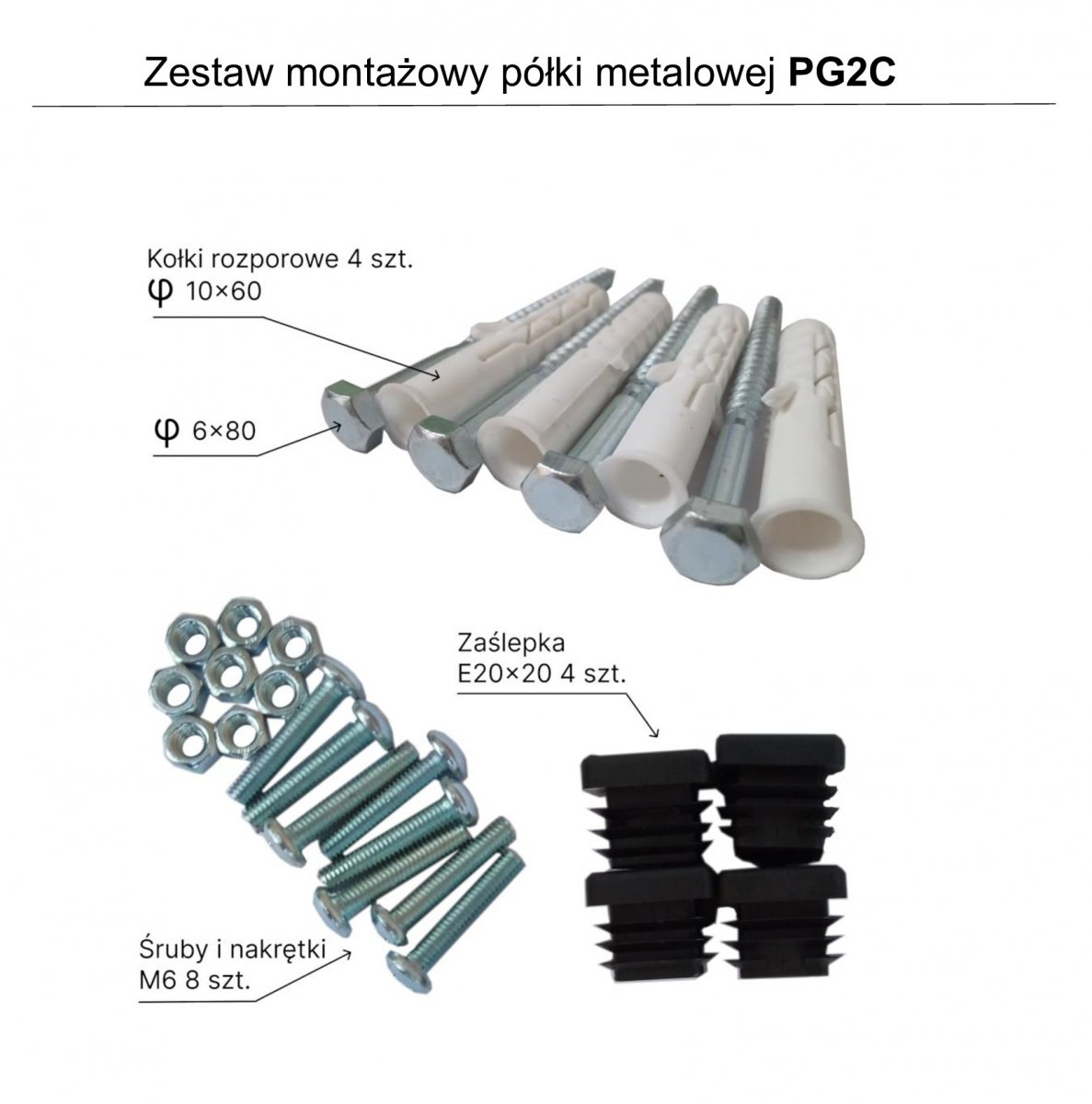 Półka metalowa PG2C ścienna długość 95 cm podwójna - Półki metalowe ...