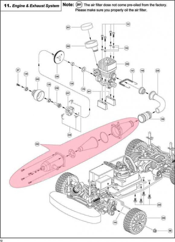 Exhaust Pipe (RTR) - Vision - Do aut GS RACING - Części do modeli