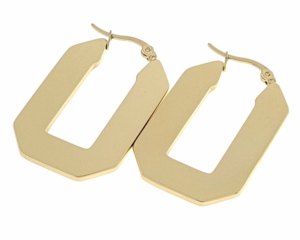 4146c Kolczyki złote stal chirurgiczna wiszące celebrytki - Kolczyki ...