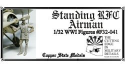 Copper State Models F32-041 Standing RFC airman 1:32 - 1:32 - Figures