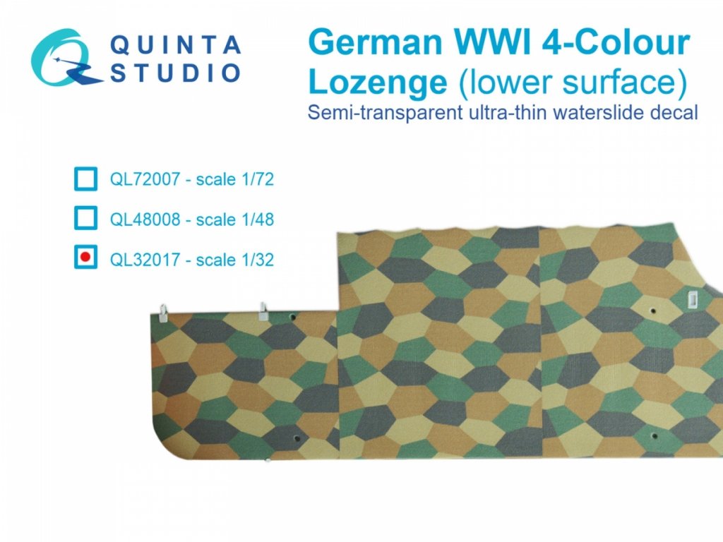 Quinta Studio QL32017 German WWI 4-Colour Lozenge (lower surface) 1 32 ...