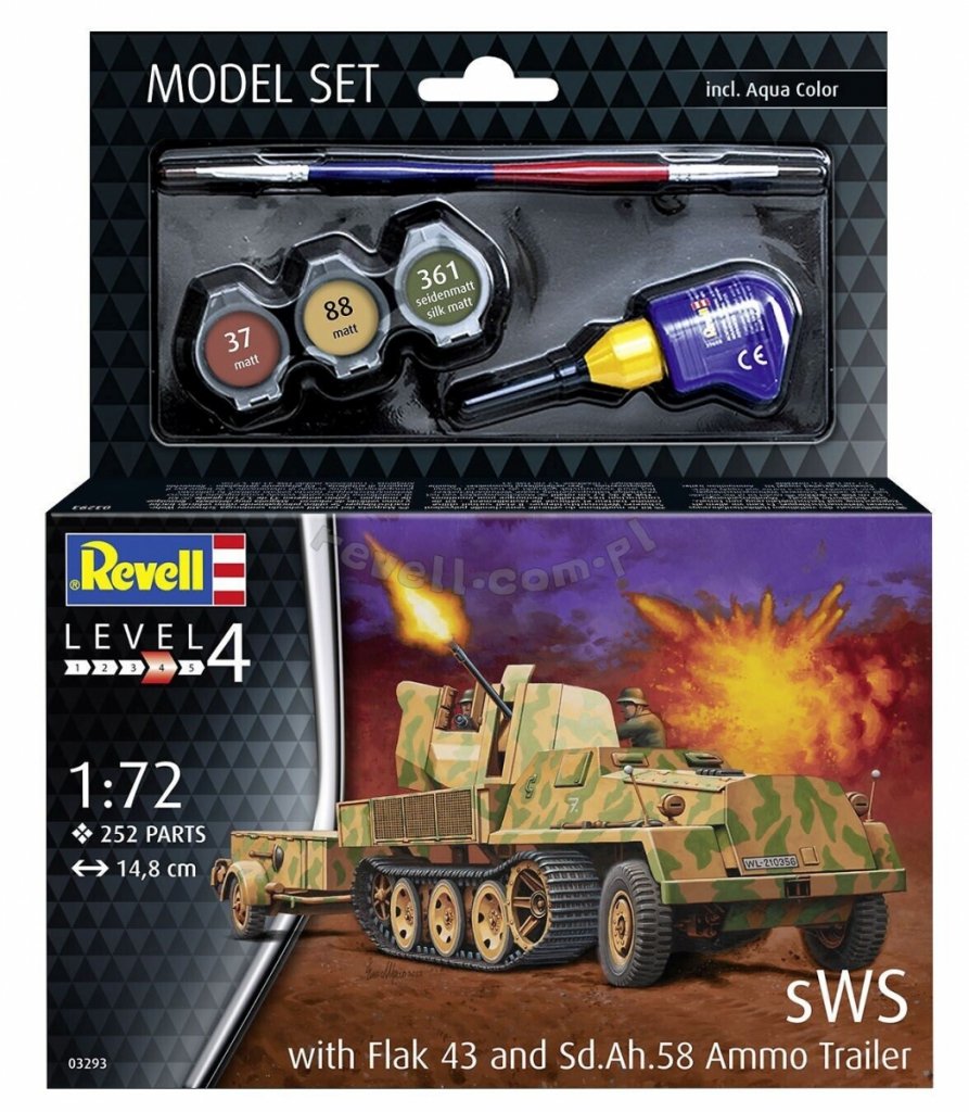 Revell 63293 sWS with Flak 43 and Sd.Ah. 58 Ammo Trailer Model Set 1 72 ...