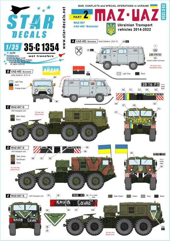 Star Decals 35-C1354 War in Ukraine 2 AZOV-Batalion 2014-2022 1 35 ...