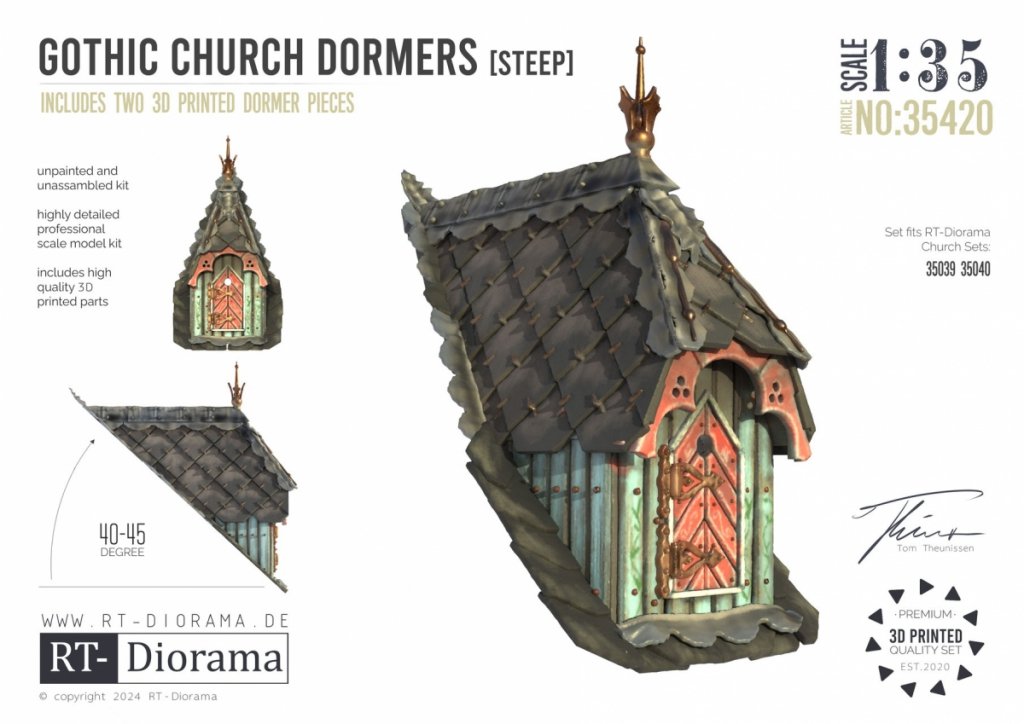 RT-Diorama 35420 Gothic Church Dormers Steep [~40-45°] 1 35 - Sceneries ...