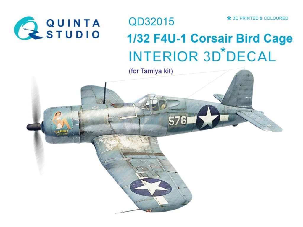 Quinta Studio QD32015 F4U-1 Corsair (Bird cage) 3D-Printed & coloured ...