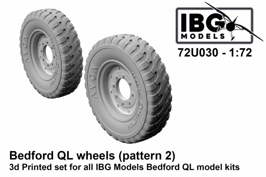 IBG 72U030 Bedford QL Wheels (Pattern 2) - 3D Printed Set 1 72 - IBG ...