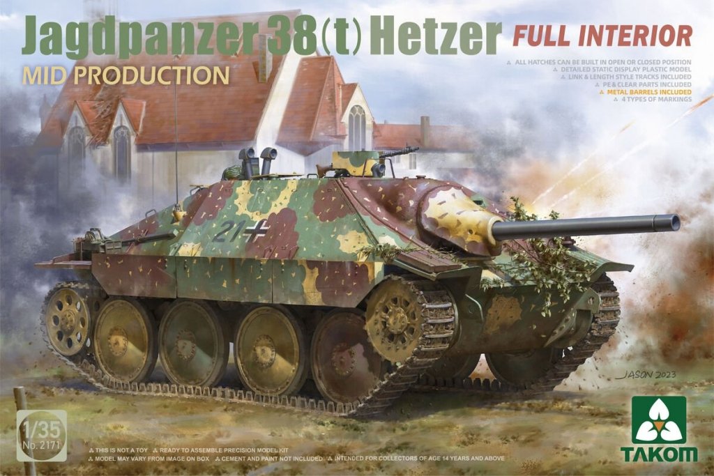 Takom 2171 Jagdpanzer 38(t) Hetzer Mid Production Full Interior 1 35 ...