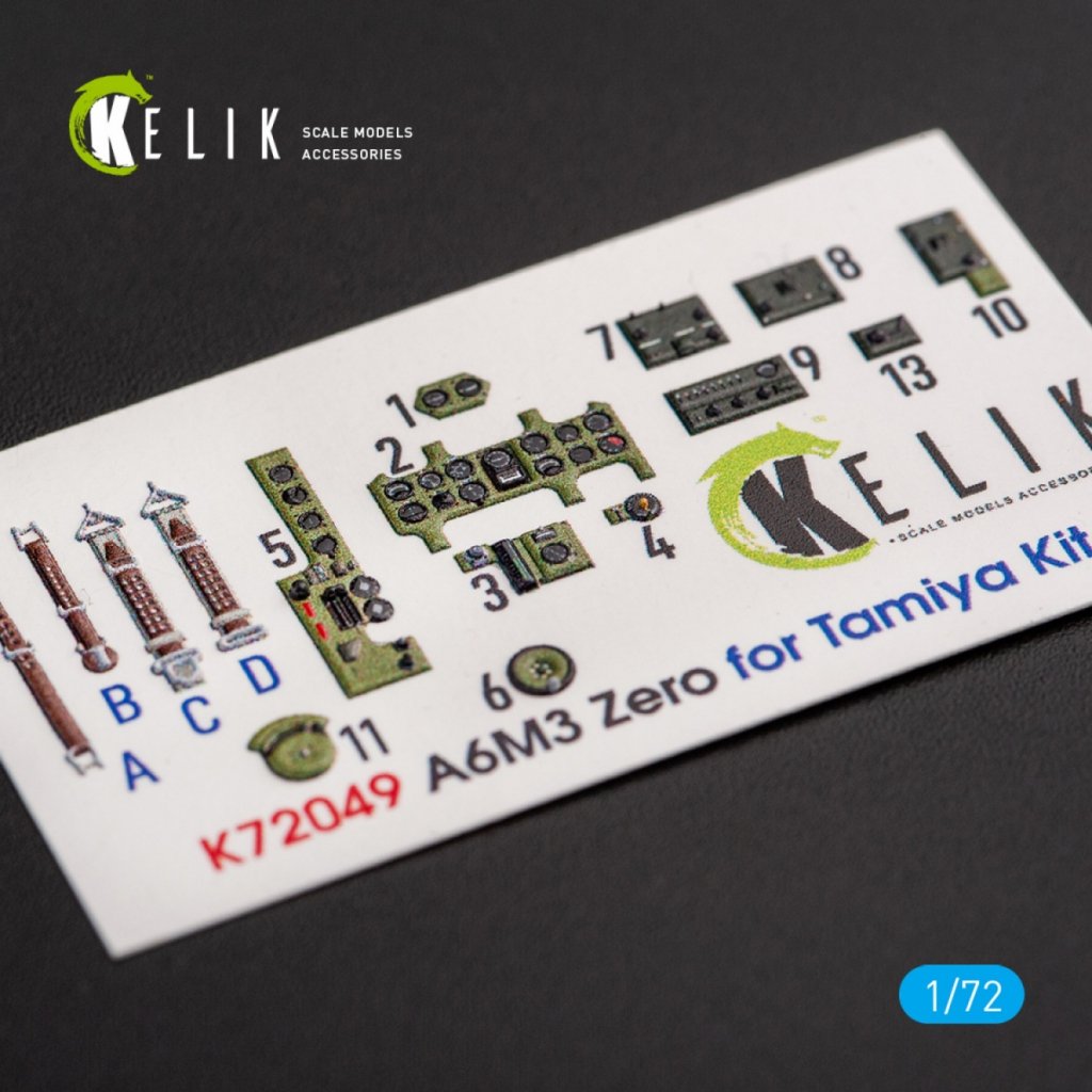 KELIK K72049 A6M3 ZERO - INTERIOR 3D DECALS FOR TAMIYA KIT 1 72 - skala ...