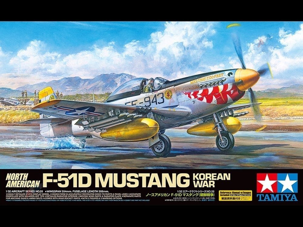 Tamiya 60328 F-51D Mustang Korean War 1 32 - samoloty śmigłowe - 1:32 ...