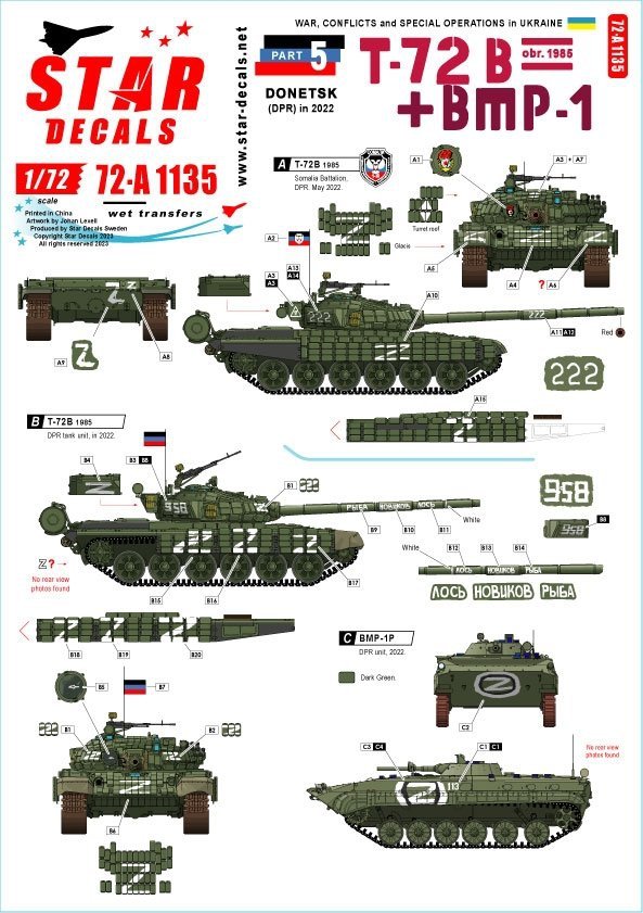 Star Decals 72-A1104 Tanks & AFVs in Cuba # 2. T-34/85, IS-2M, T-54A, T ...