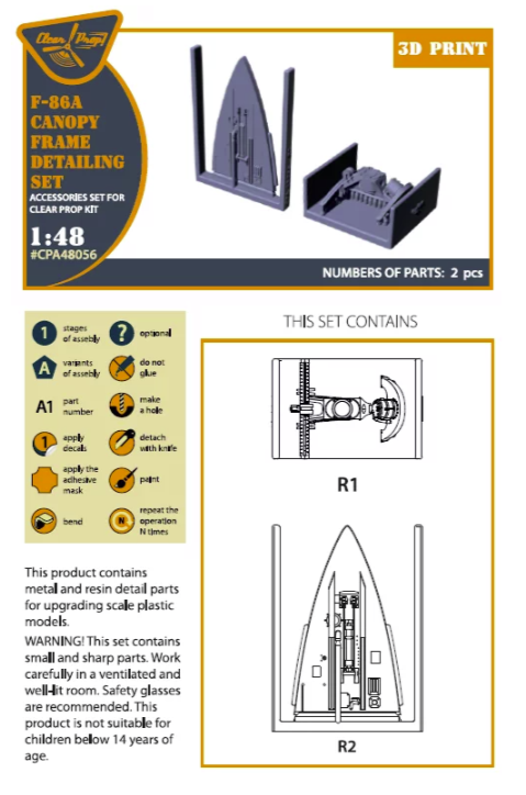 Clear Prop! CPA48056 F-86A Canopy frame detailing set for CP kits 1 48 - Clear Prop! - scale 1 ...