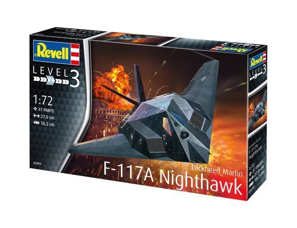 Revell 63899 F-117A Nighthawk Stealth Attack Aircraft Model Kit 1:72 ...