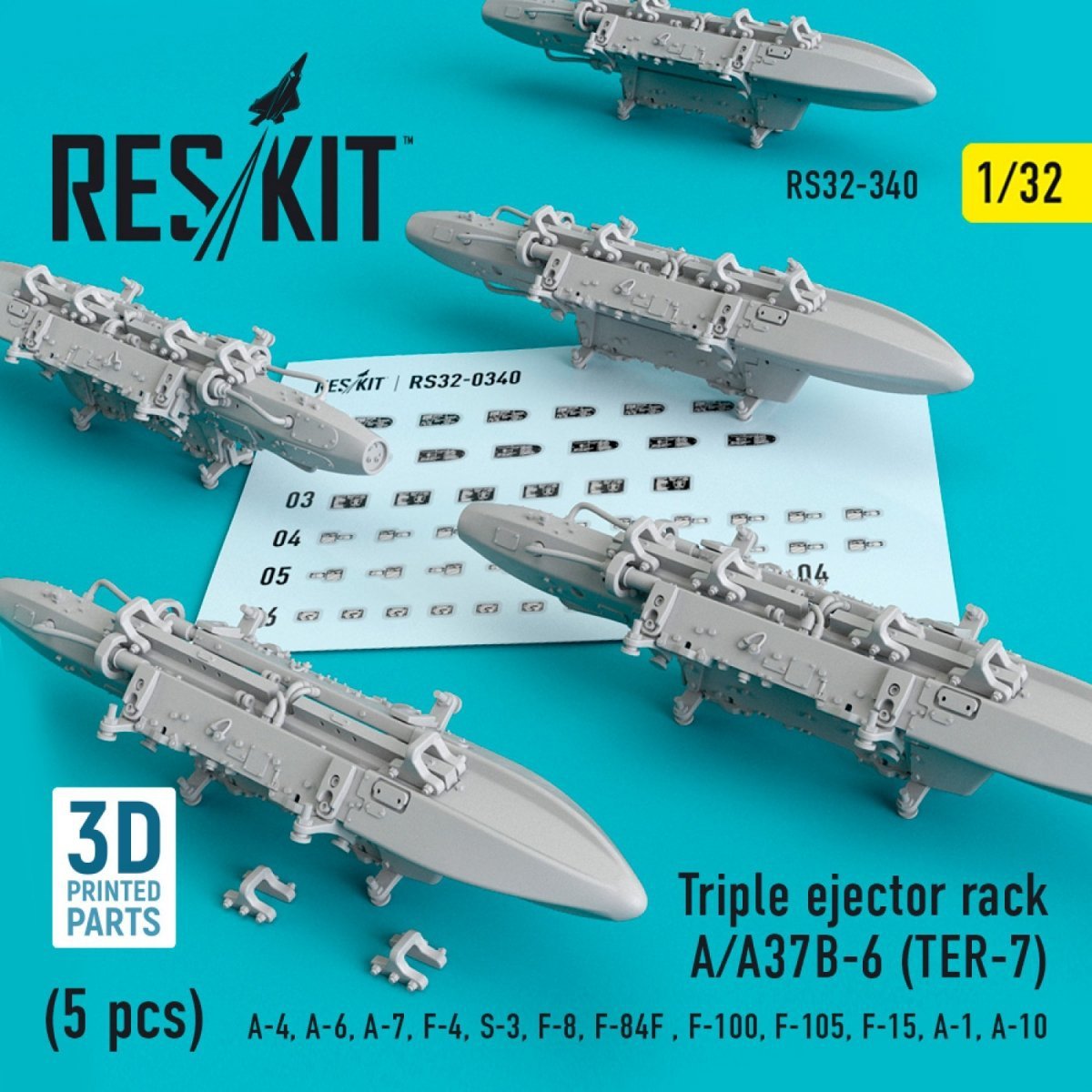 RESKIT RS32-0340 TRIPLE EJECTOR RACK A A37B-6 (TER-7) (5 PCS) 1 32 ...