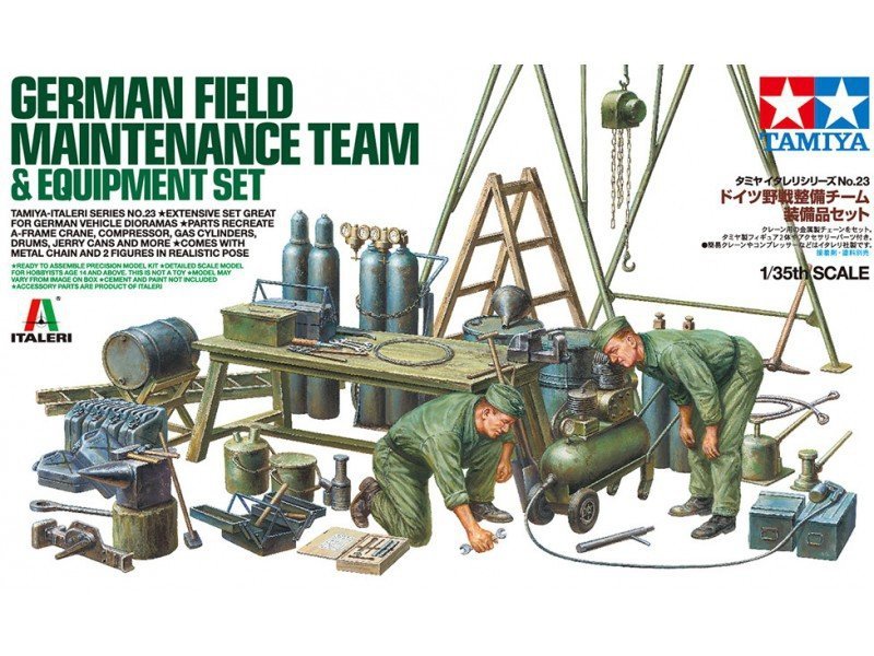 Tamiya 37023 German Field Maintenance Team Equipment Set 1 35 - scale 1 ...