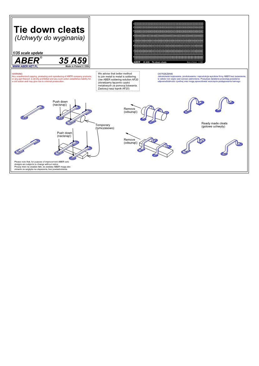 Aber 35A059 Uchwyty (1:35) - scale 1:35 - Aber - military vehicles ...