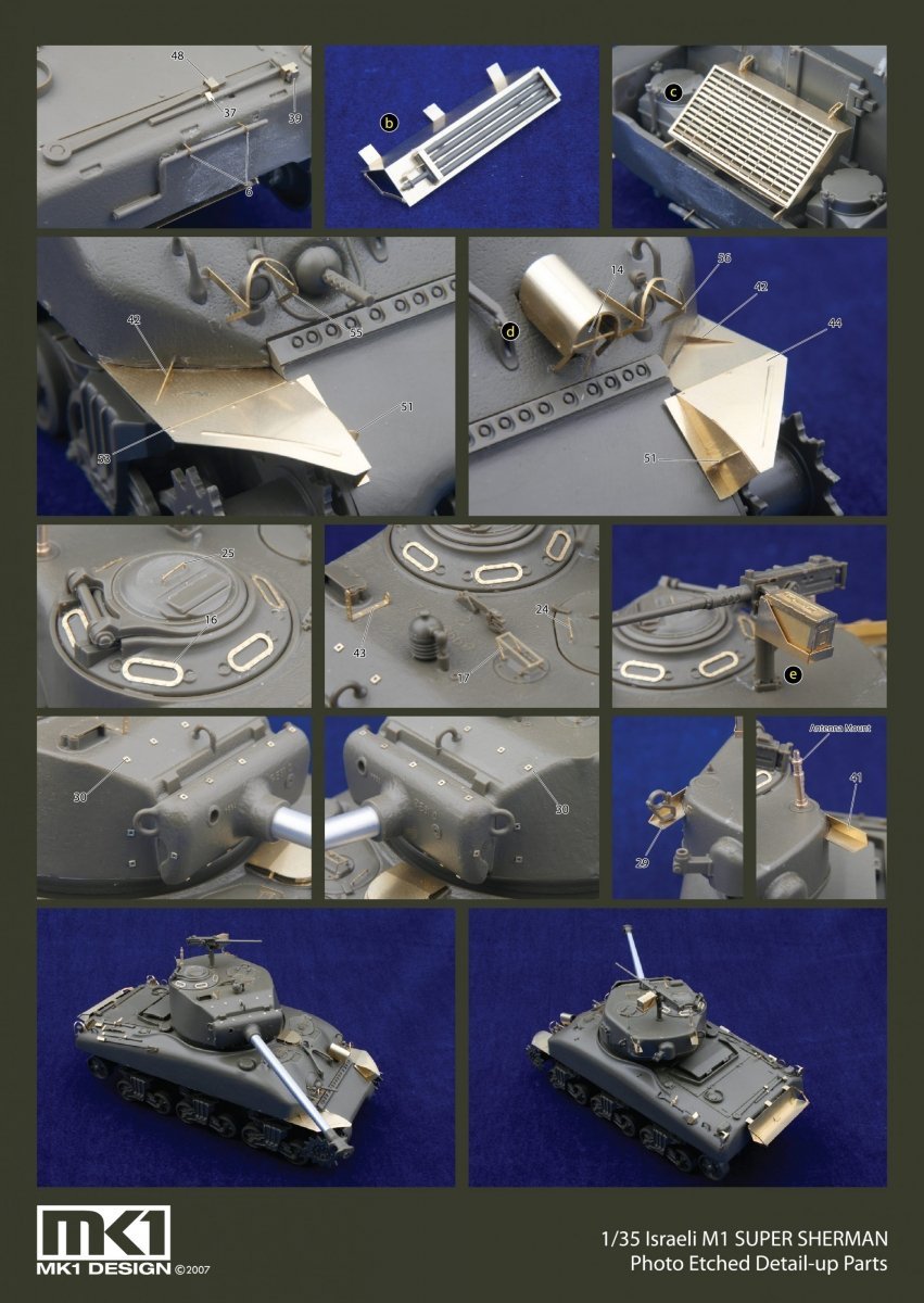 MK1 Design MM-35010 M1 SHERMAN DETAIL-UP PARTS for Tamiya 1 35 - MK1 ...