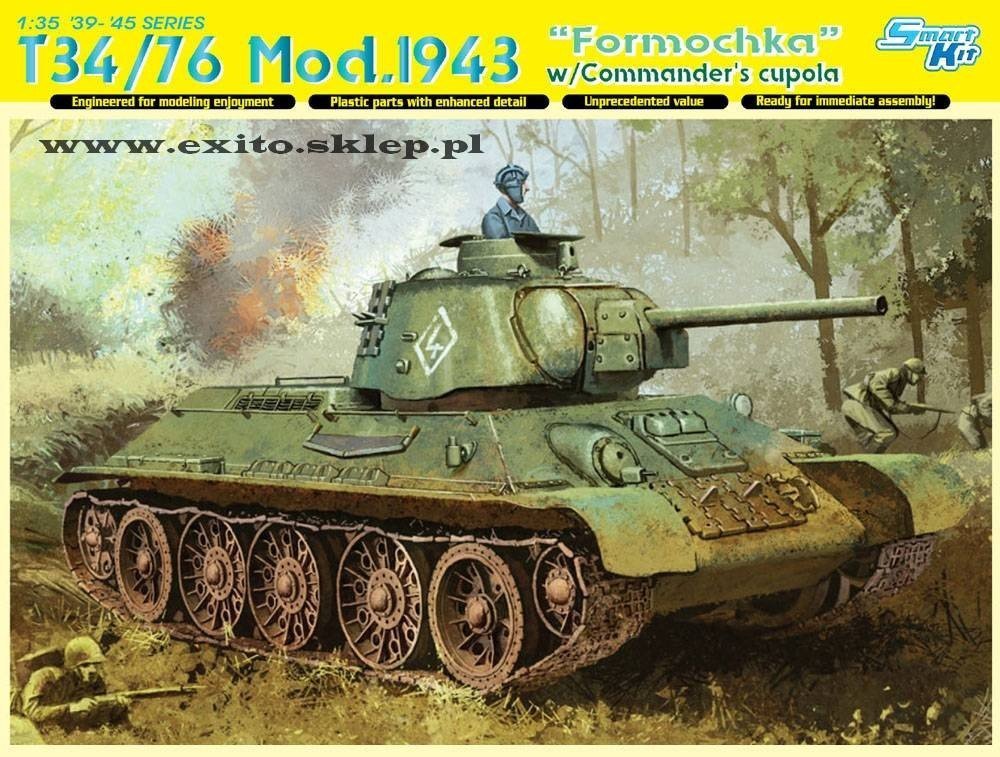 Dragon 6603 T34 76 Mod.1943 Formochka w Commanders cupola (1:35 ...
