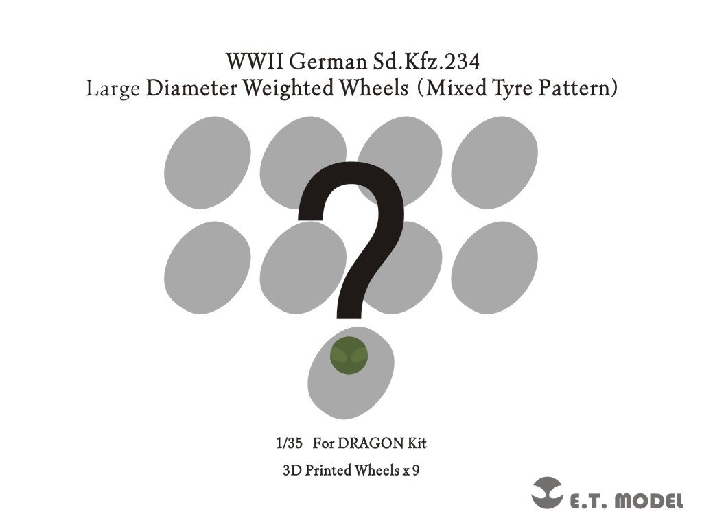E.T. Model P35-110A WWII German Sd.Kfz.234 Small Diameter Weighted ...