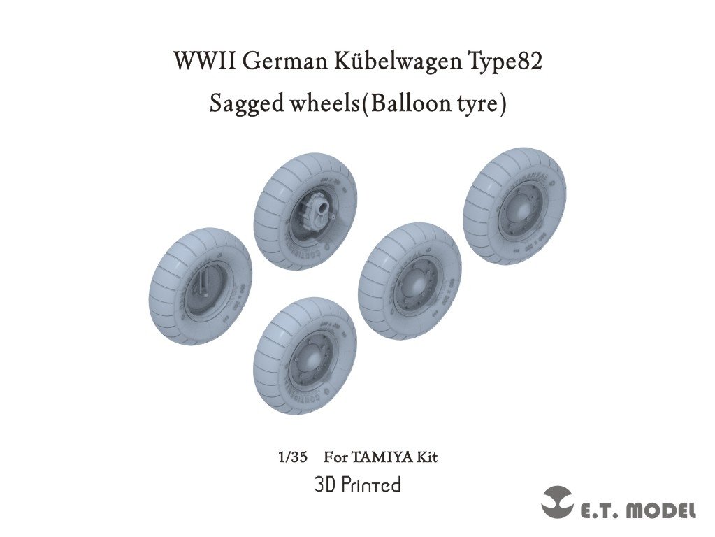 E.T. Model P35-139 WWII German Kübelwagen Type82 Sagged wheels Balloon ...