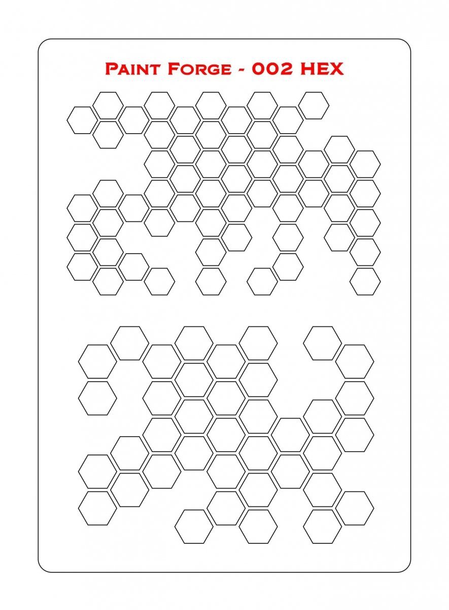 Paint Forge PFST002M STENCIL - HEX 2 - Rulers, curves, templates ...