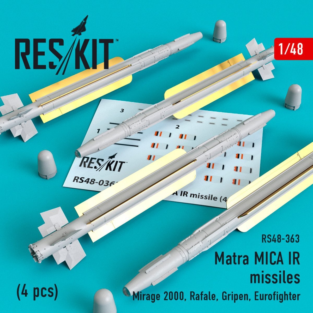 RESKIT RS48-0363 MATRA MICA IR MISSILES (4 PCS) 1 48 - RES KIT - scale ...