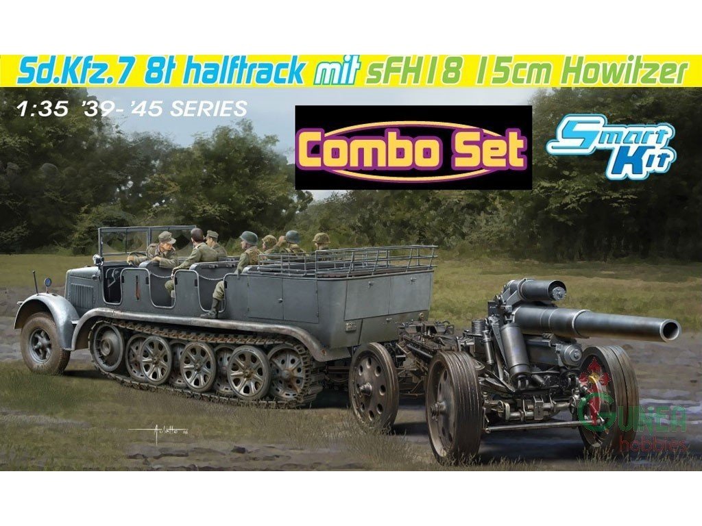 Dragon 6918 Sd.Kfz 7 8ton Halftrack mit sFH18 15cm Howitzer 1 35 ...