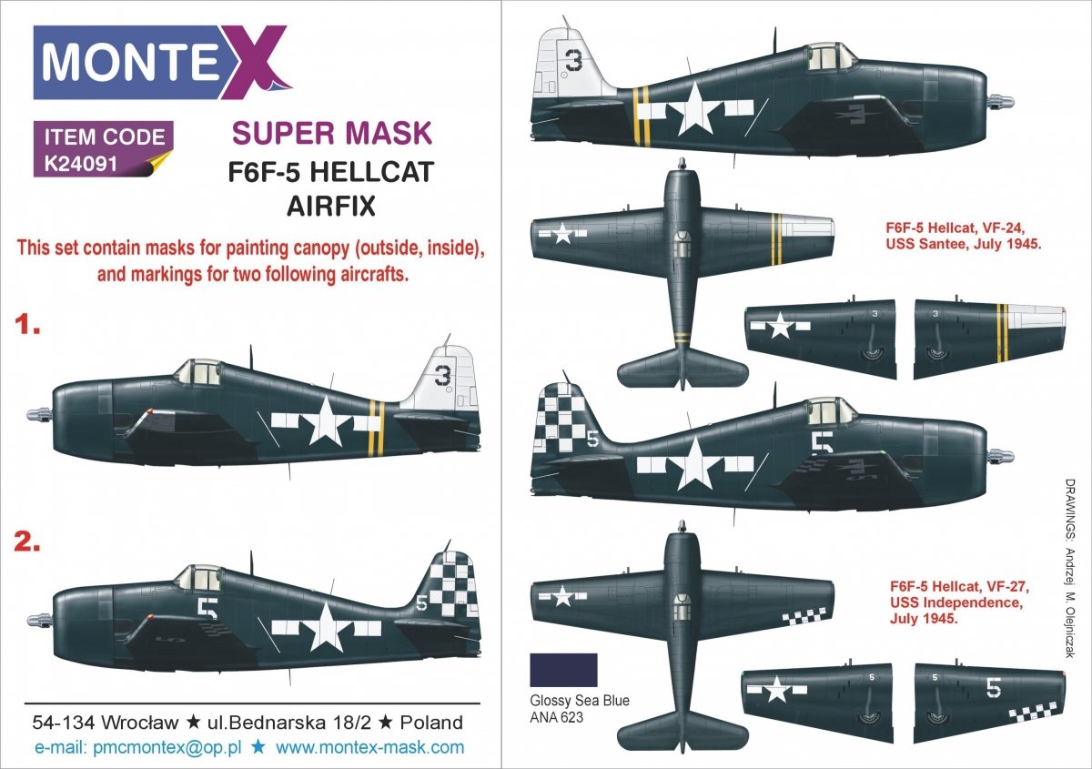 Montex K24091 F F-5 HELLCAT for AIRFIX 1 24 - scale 1:24 - Super Mask ...
