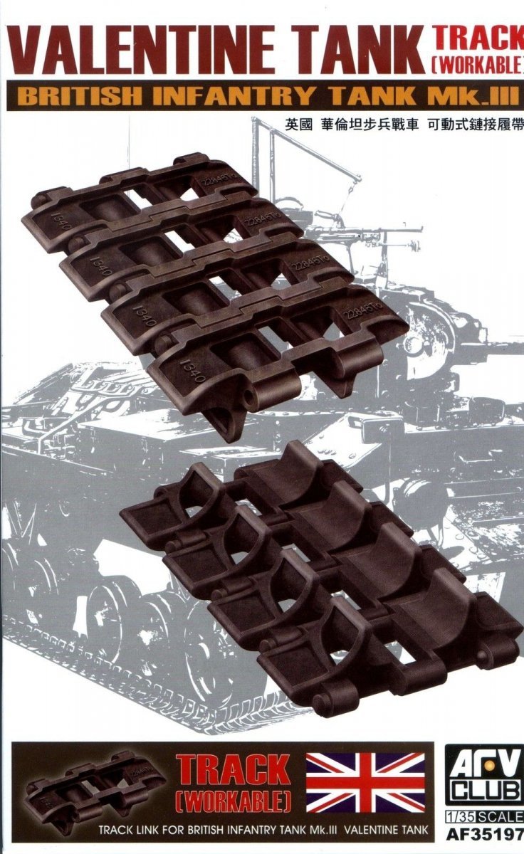 AFV Club 35197 WORKABLE Track for Valentine British Infantry Tank Mk ...