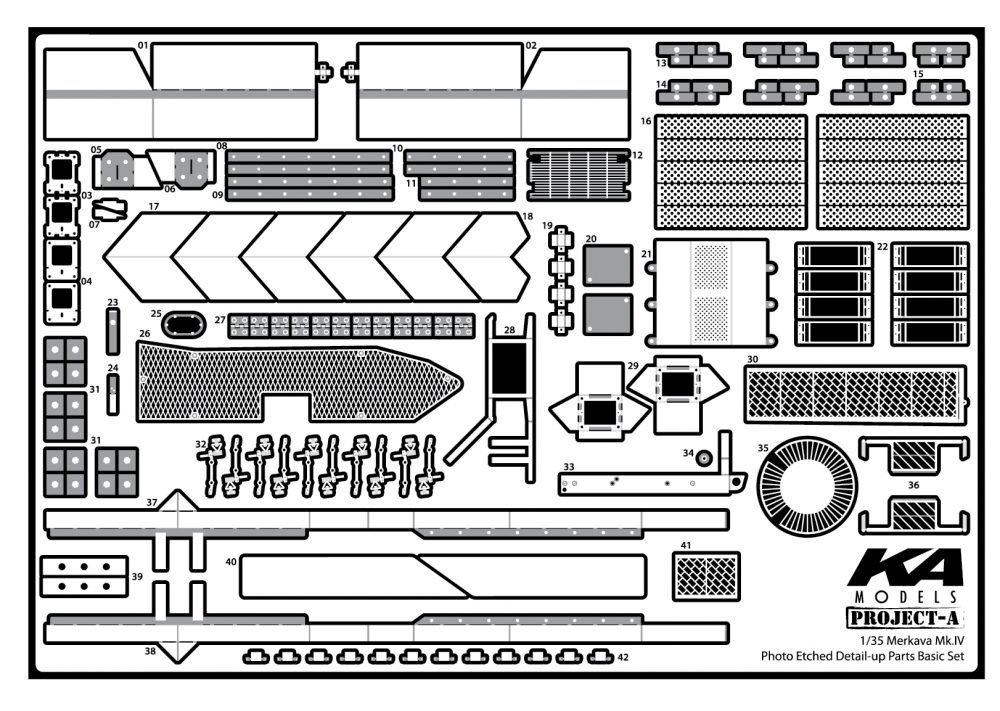 MK1 Design MM-35004 MERKAVA MK.IV DETAIL-UP ETCHD PARTS – BASIC 1 35 ...