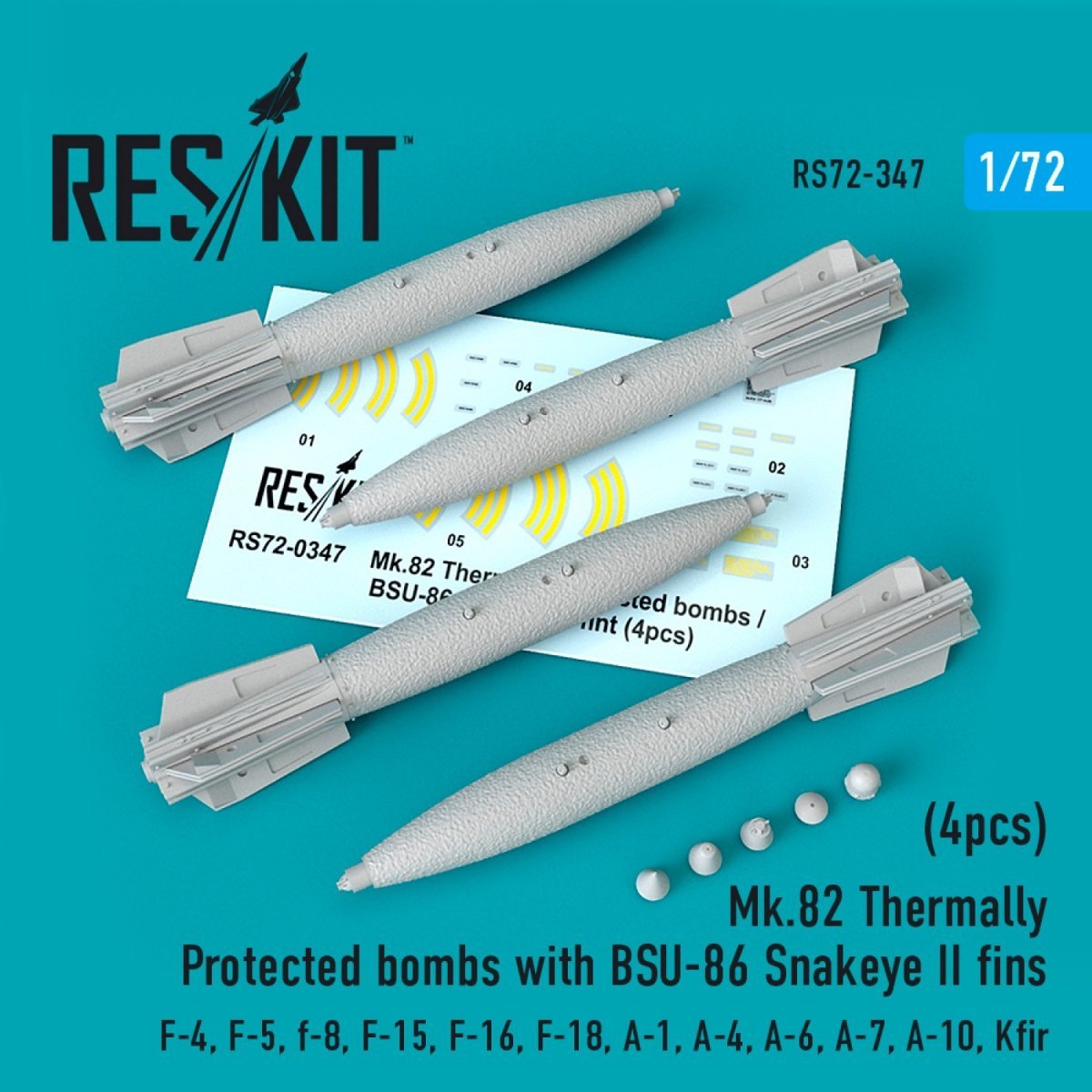 RESKIT RS72-0347 MK.82 THERMALLY PROTECTED BOMBS WITH BSU-86 SNAKEYE II ...