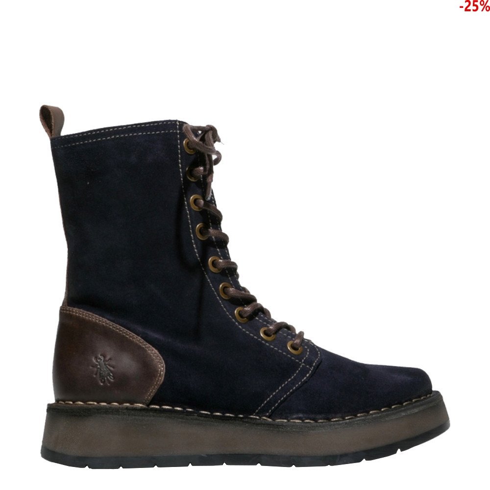 Botki Fly London RAMI 043 Navy Dark Brown Oil Suede Rug P211043007