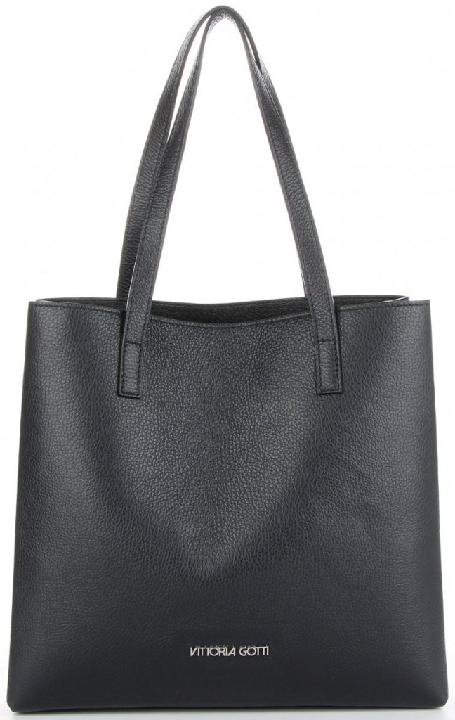 Vittoria Gotti Italské Kožené Dámské Kabelky Shopper černá ...
