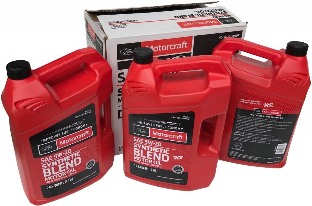 Karton oleju silnikowego Motorcraft 5W20 SYNTHETIC BLEND MOTOR OIL Ford ...