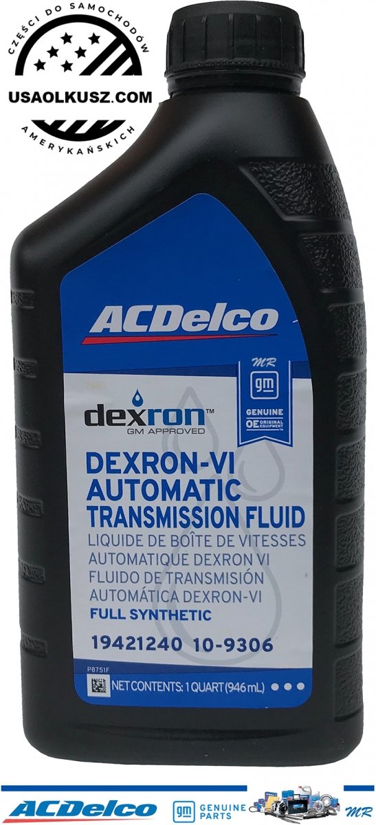 Filtr TF913 + olej AcDelco Dextron VI automatycznej skrzyni biegów 6L50 ...