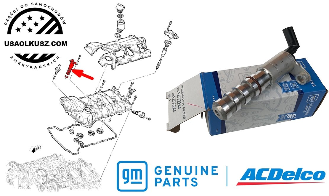 Elektrozawór faz rozrządu zaworów wydechowych VVT Cadillac CT5 3,0 V6 ...