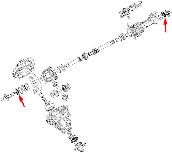 Uszczelniacz półosi przedniego mostu 215MM RAM 1500 2012- - 2012 ...
