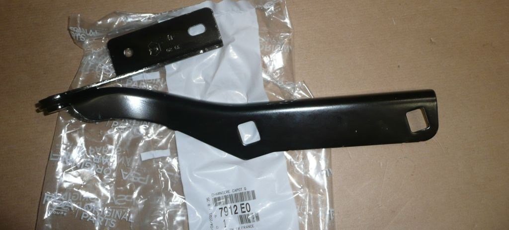 Charnière pour capot gauche Berlingo Partner II, 7912E0, 7912.E0