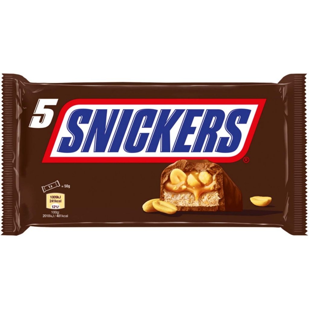 Snickers Baton Orzechy Czekolada Nugat 5x50g - Batoniki - Słodycze i ...