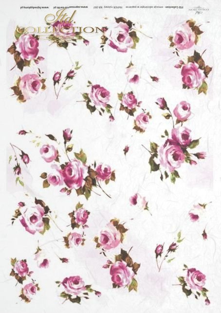 Rice paper R097 - flowers, delicate roses, decoupage rice paper - roses ...